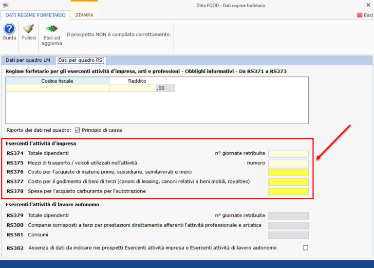 Contribuente Forfetario e compilazione del quadro LM - INTEGRATO GB