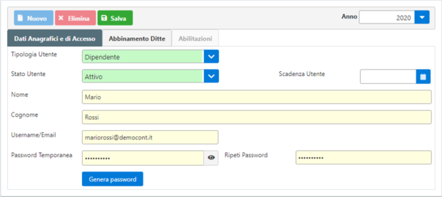 Gestione Utenti Web: rilascio applicazione - INTEGRATO GB